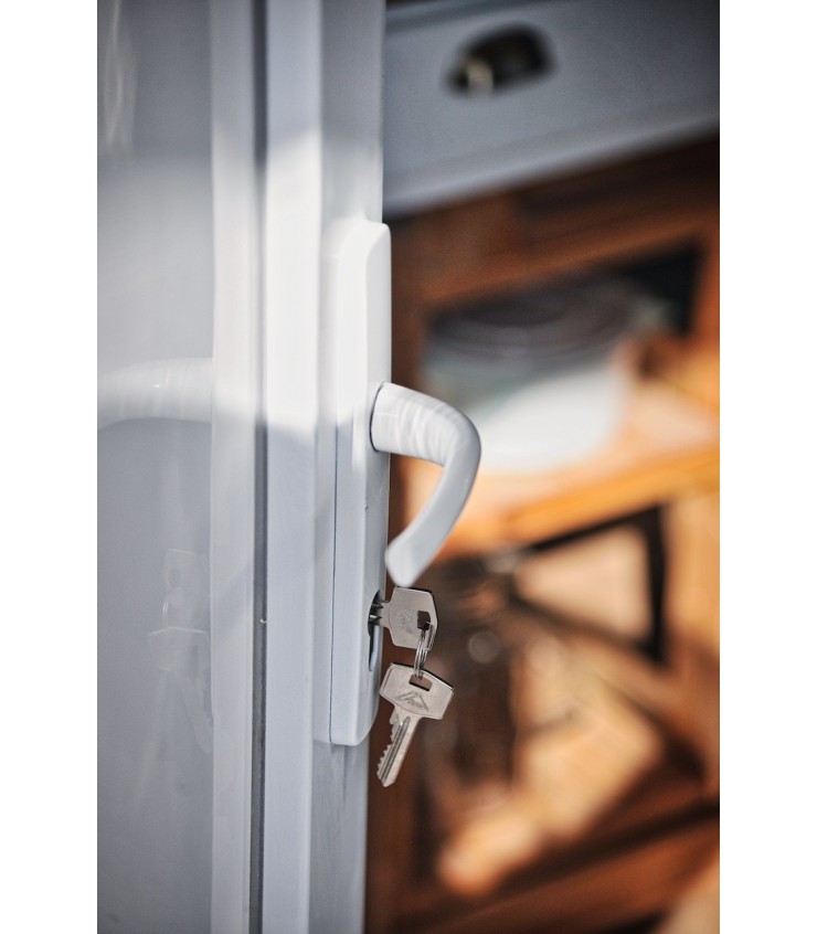 Porta Exterior PVC Painel Liso Branco 90x200cm Direita