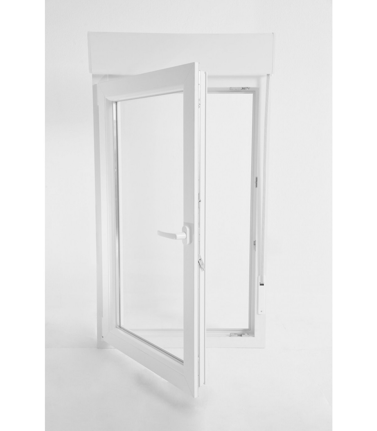 Janela PVC Oscilobatente Esquerda Por Medida com Estore Vidro Duplo ...