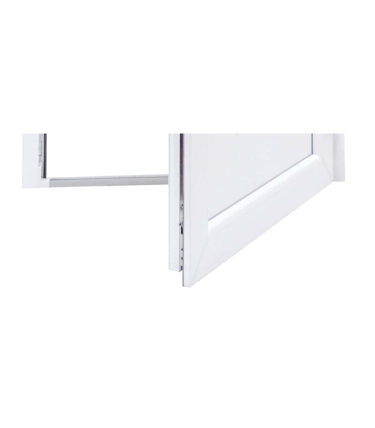 Porta Exterior PVC Meio Vidro Fosco 80x200cm Direita