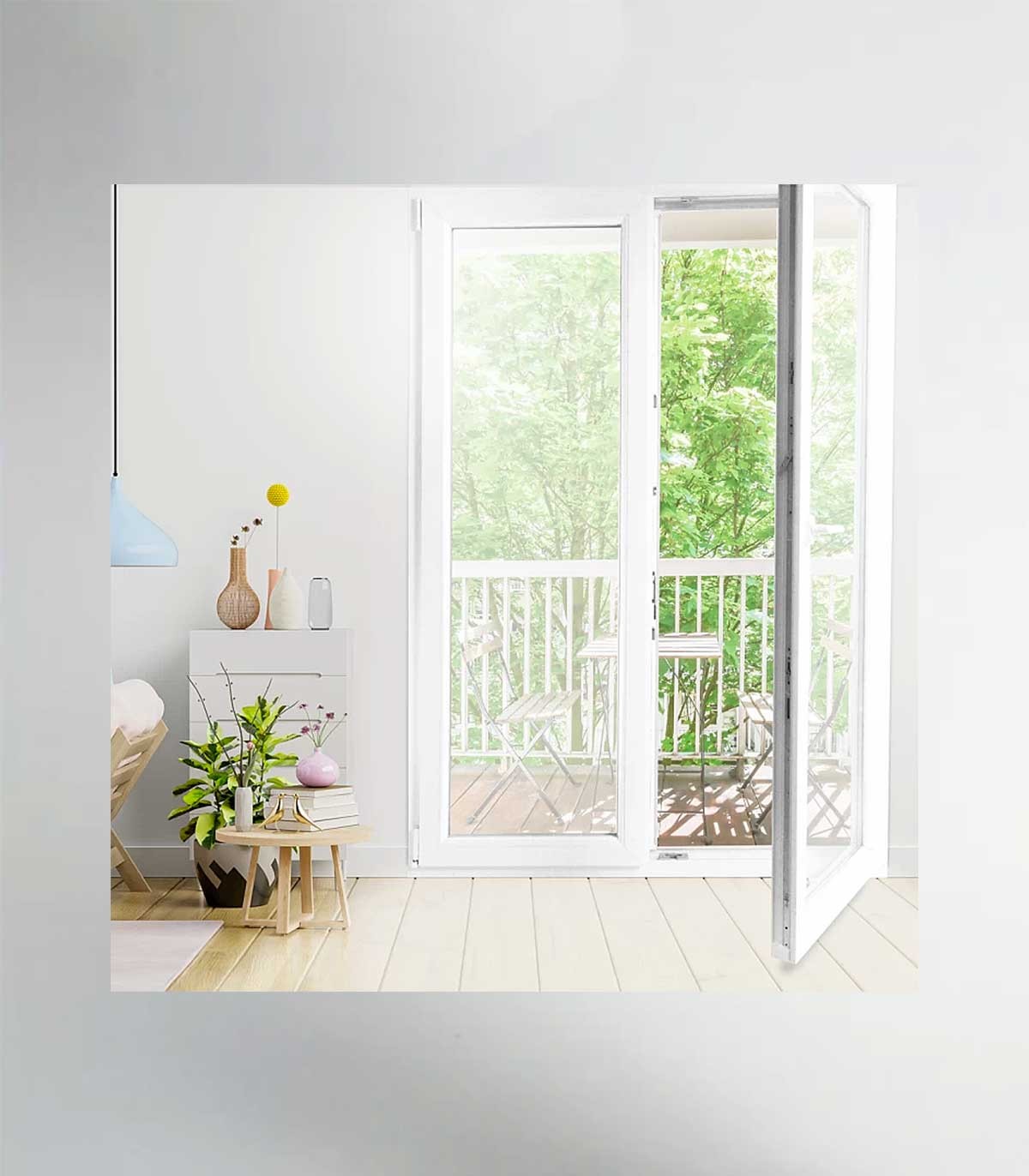 Porta Janela PVC Oscilobatente 200x200cm Vidro Duplo Aluplast