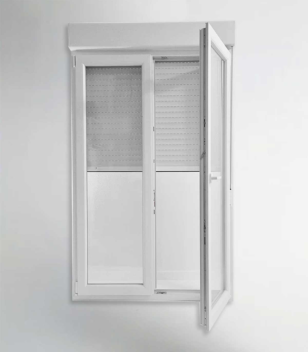 Porta Janela PVC Oscilobatente 120x218,5cm com Estore Vidro Duplo Aluplast
