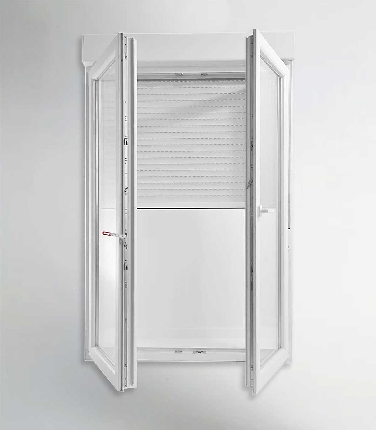 Porta Janela PVC Oscilobatente 150x218,5cm com Estore Vidro Duplo Aluplast