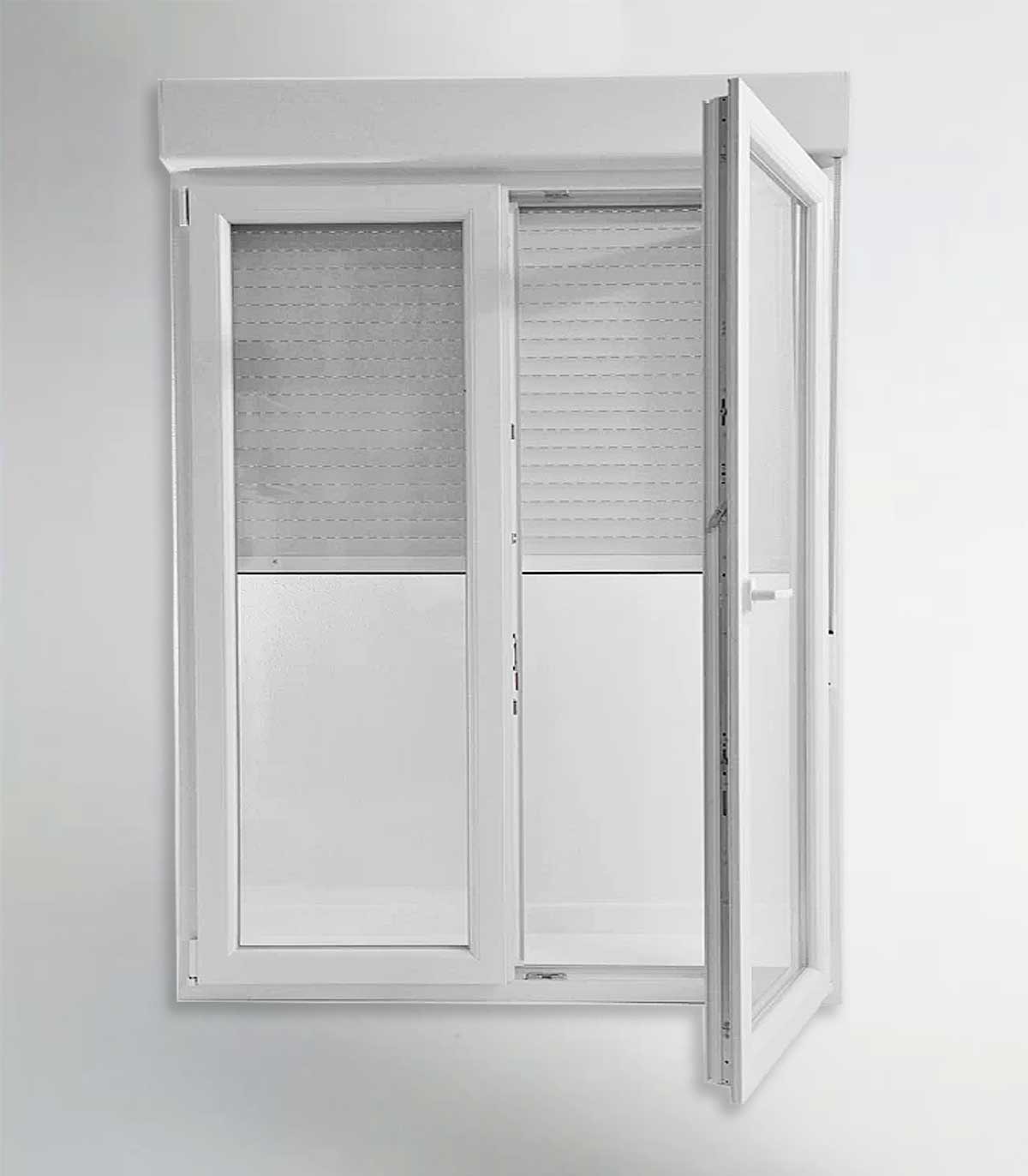 Porta Janela PVC Oscilobatente 200x218,5cm com Estore Vidro Duplo Aluplast