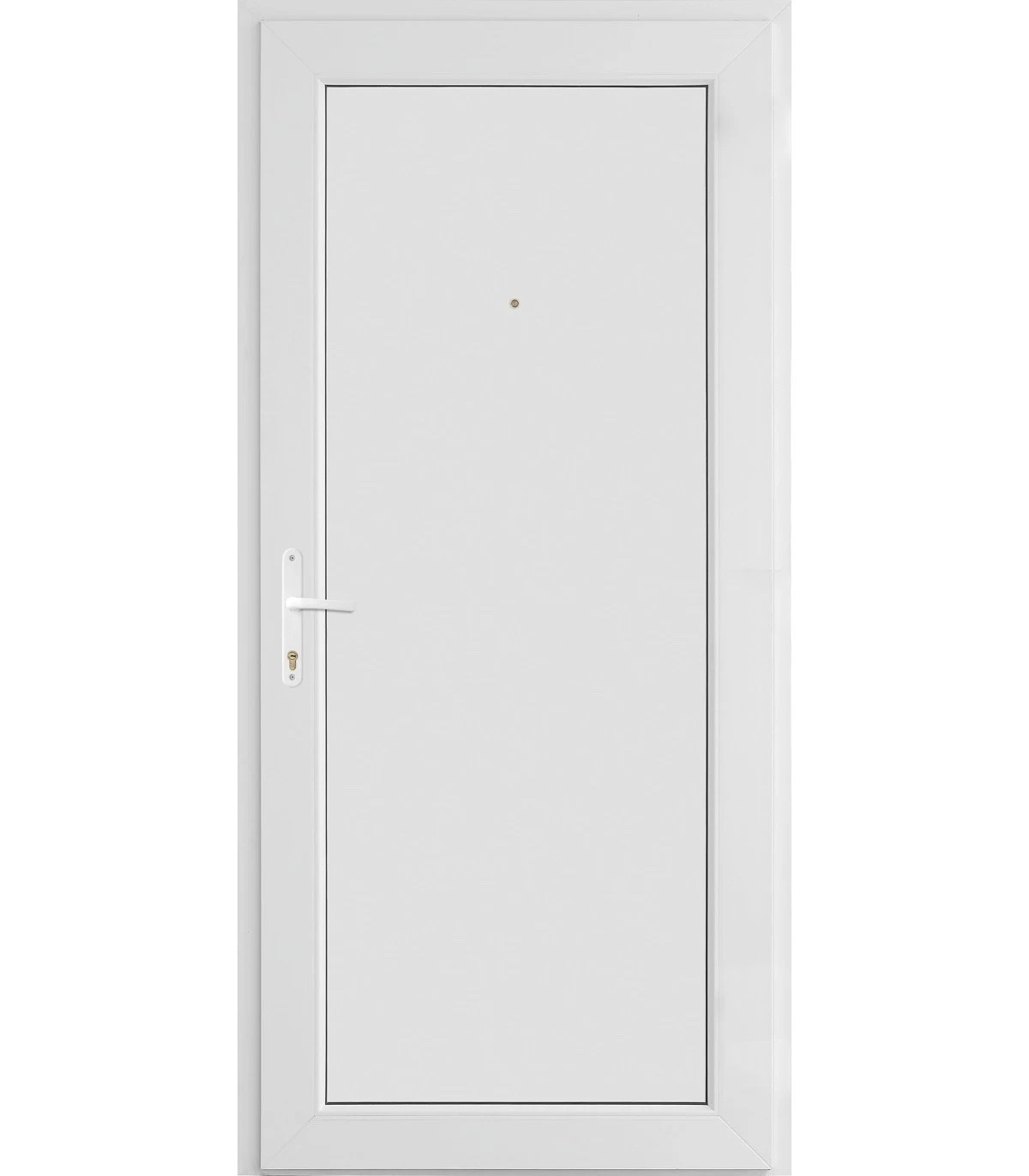 Porta Exterior PVC Painel Liso Branco Direita - Por Medida