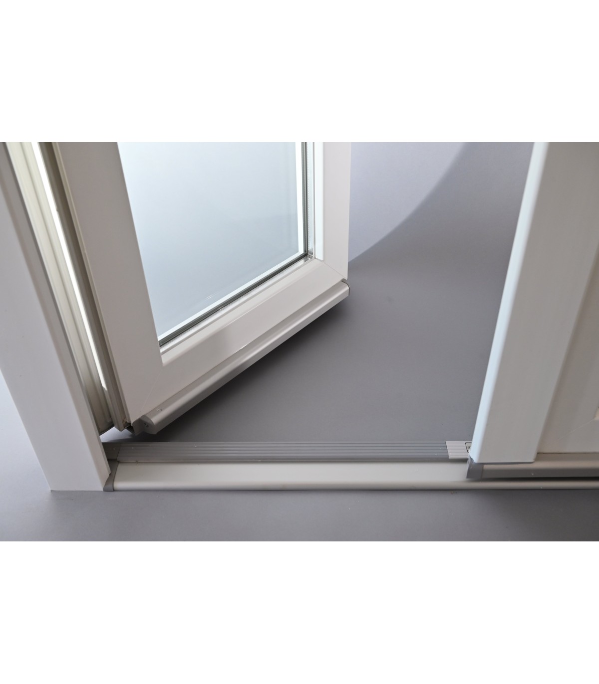 Porta Exterior Dupla PVC Vidro Transparente 120x200cm Esquerda