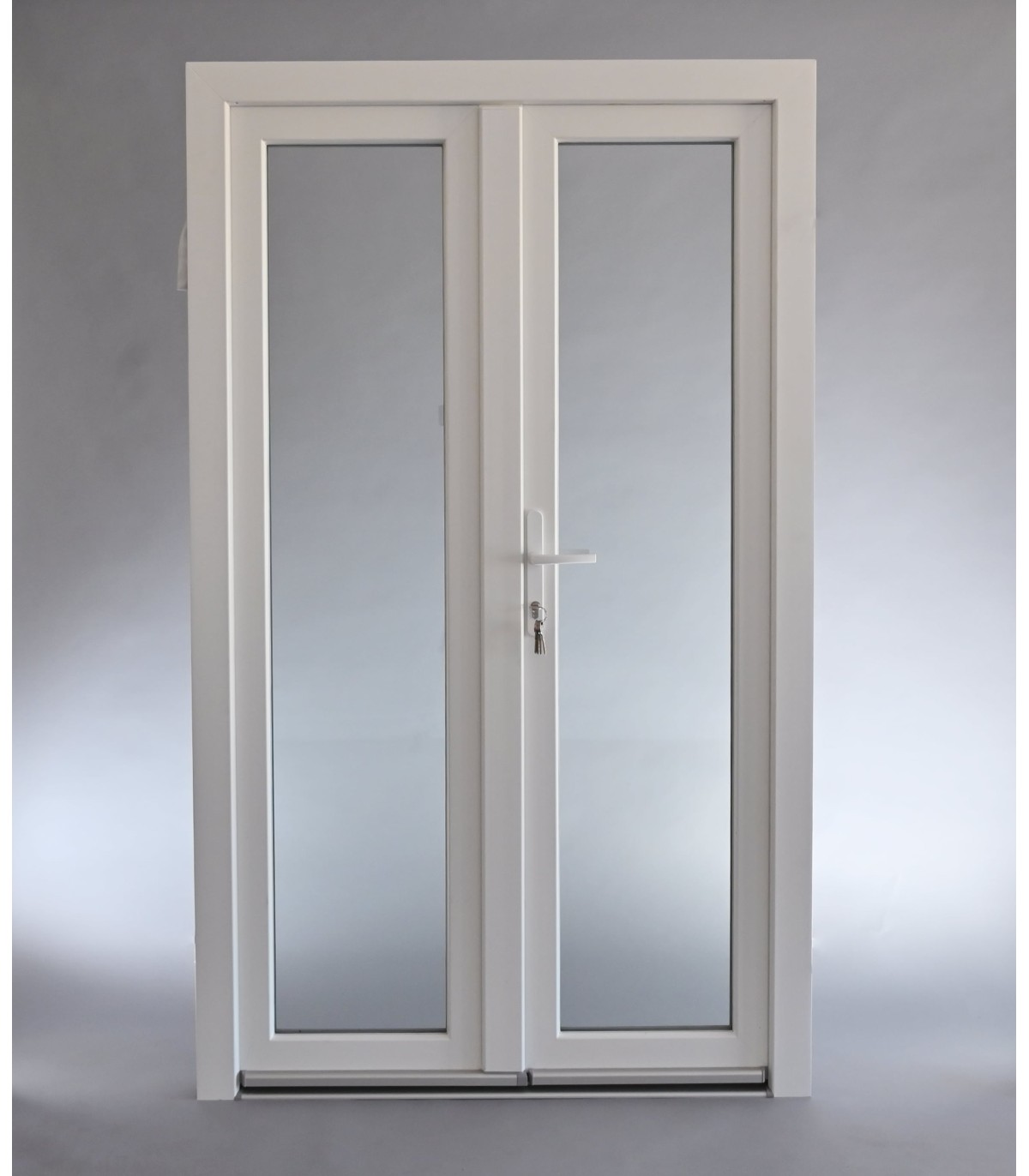 Porta Exterior Dupla PVC Vidro Fosco 200x200cm Direita