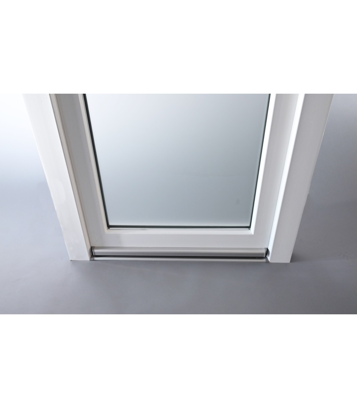 Porta Exterior Aluplast PVC Vidro Fosco 80x200cm Branca Direita